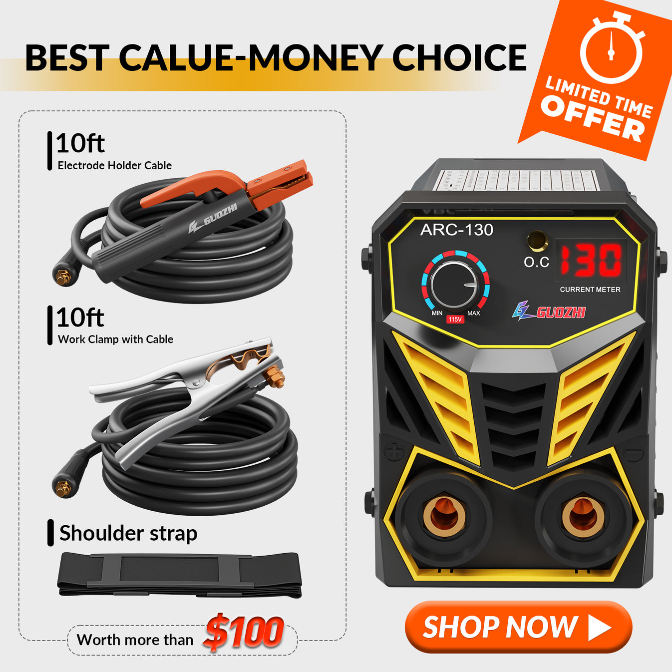 GZ GUOZHI 110V 130A Small Mini Stick Welder , Portable ARC MMA Welding ...